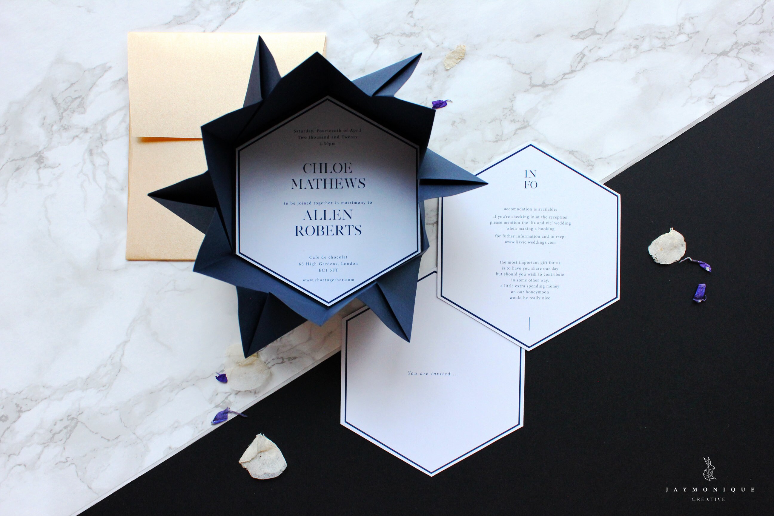 Wedding Invitation Set | Unique Invitation Set | Printed Origami ...