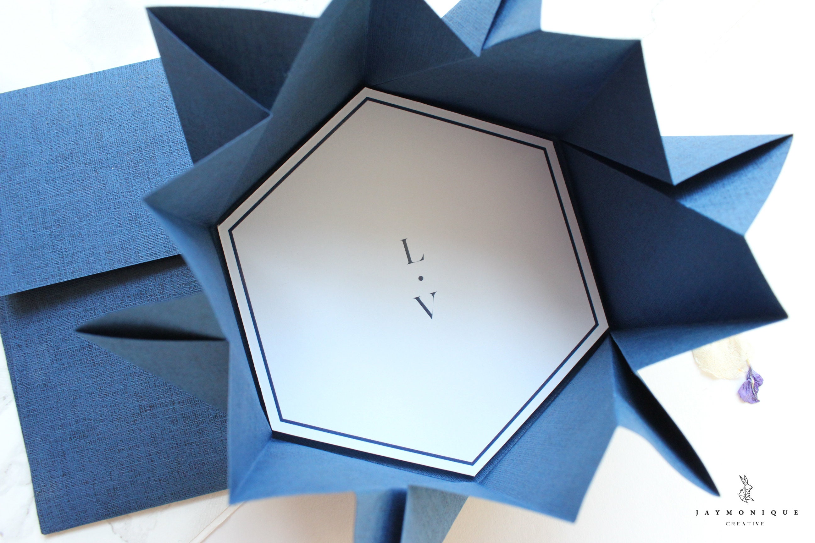 Wedding Invitation Set Printed Origami Invitation Unique | Etsy