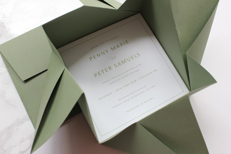Luxury Wedding Invitation | Origami Invitation Set | Unique Invitation ...