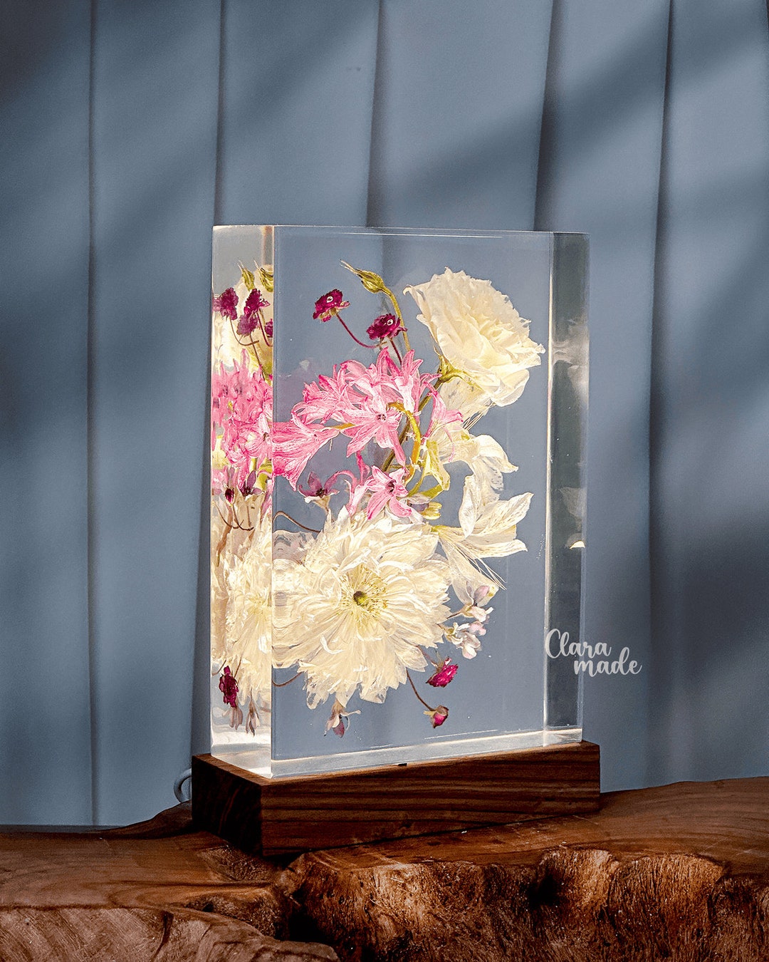 Eternal Dried Flower Lamps, Epoxy Resin Nigh Light CL04, Timeless Gifts ...