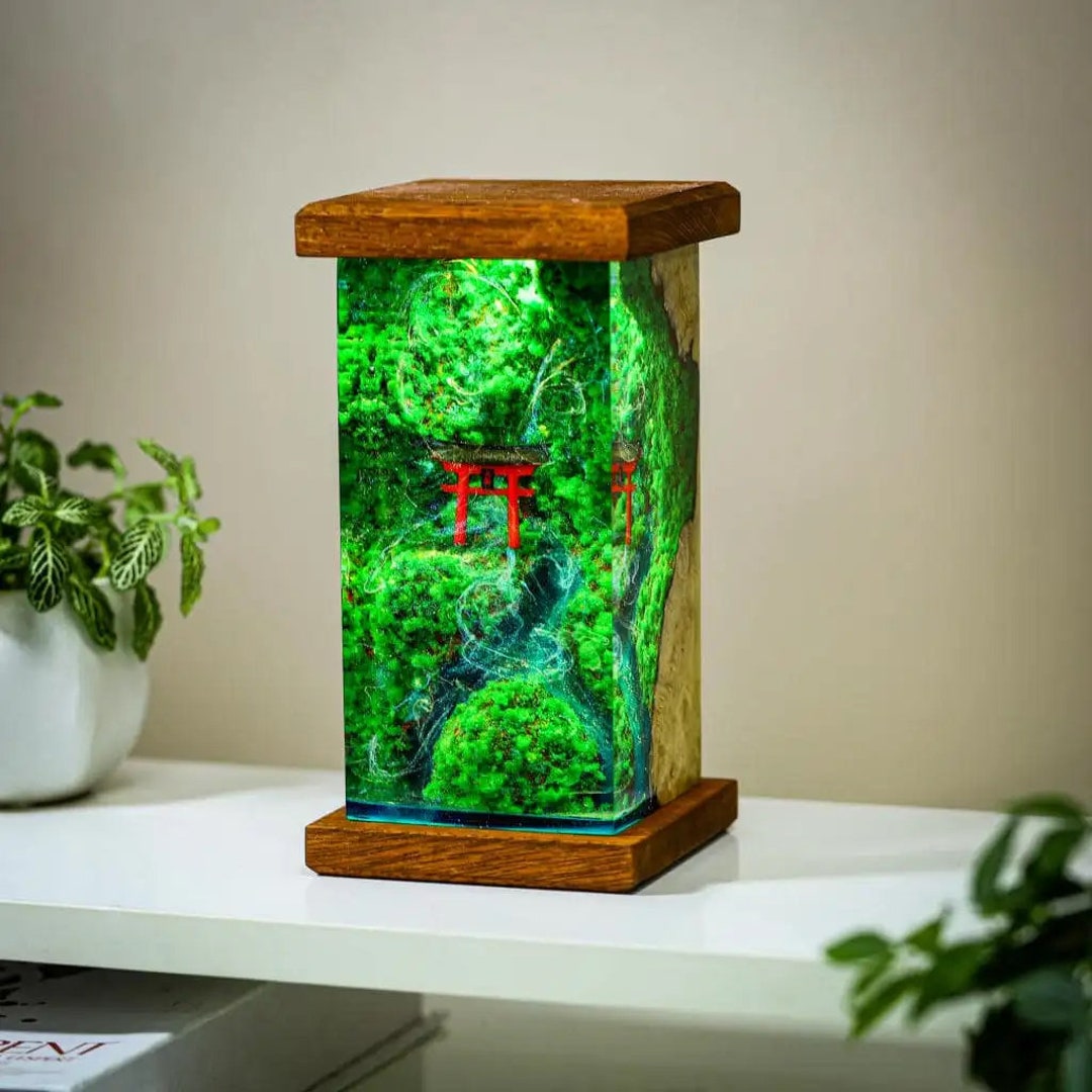 Torii Gate Epoxy Resin Wood Lamp Night Light Unique Her Him Mom Dad Kid ...