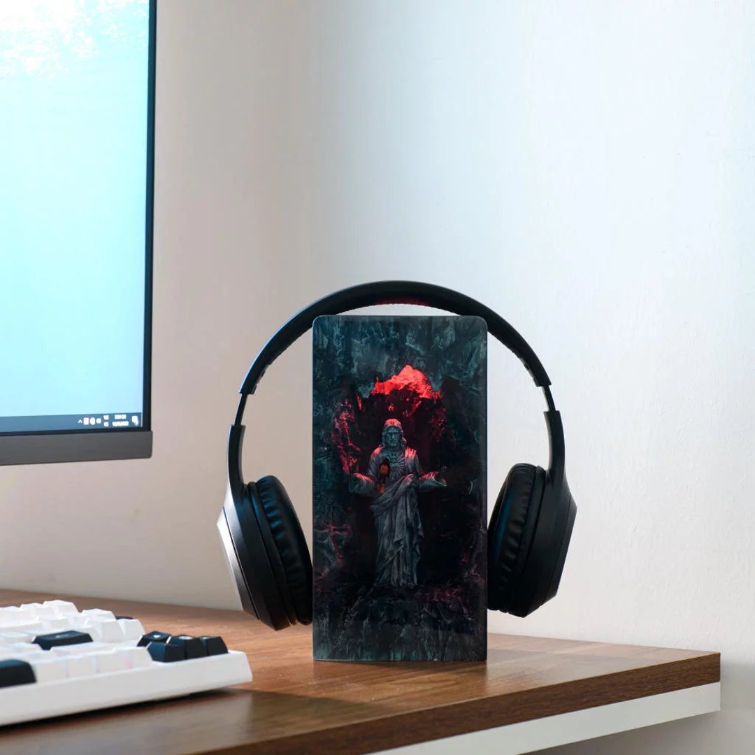 Jesus Headphone Stand Epoxy Resin Wood Lamp Night Light Unique Her Him ...