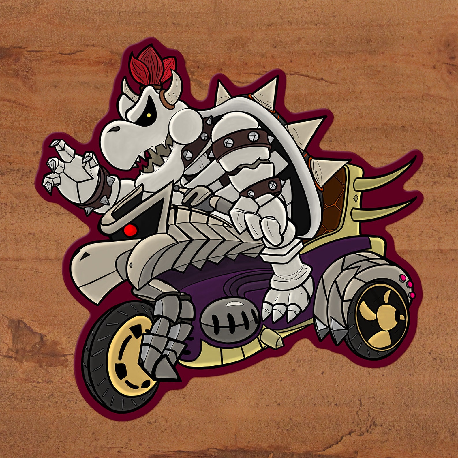 Mario Kart Stickers Dry Bowser Mario Wario Yoshi King | Etsy