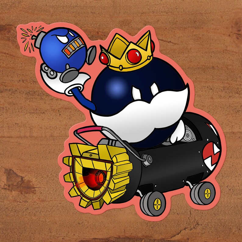 Mario Kart Stickers Dry Bowser Mario Wario Yoshi King | Etsy