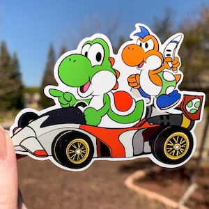 Paper Mario-style Yoshi Kart Sticker - 3 Different Color Choices ...