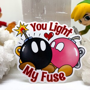 Bob-ombs "you Light My Fuse" Cute Nintendo Sticker on Glossy Vinyl ...