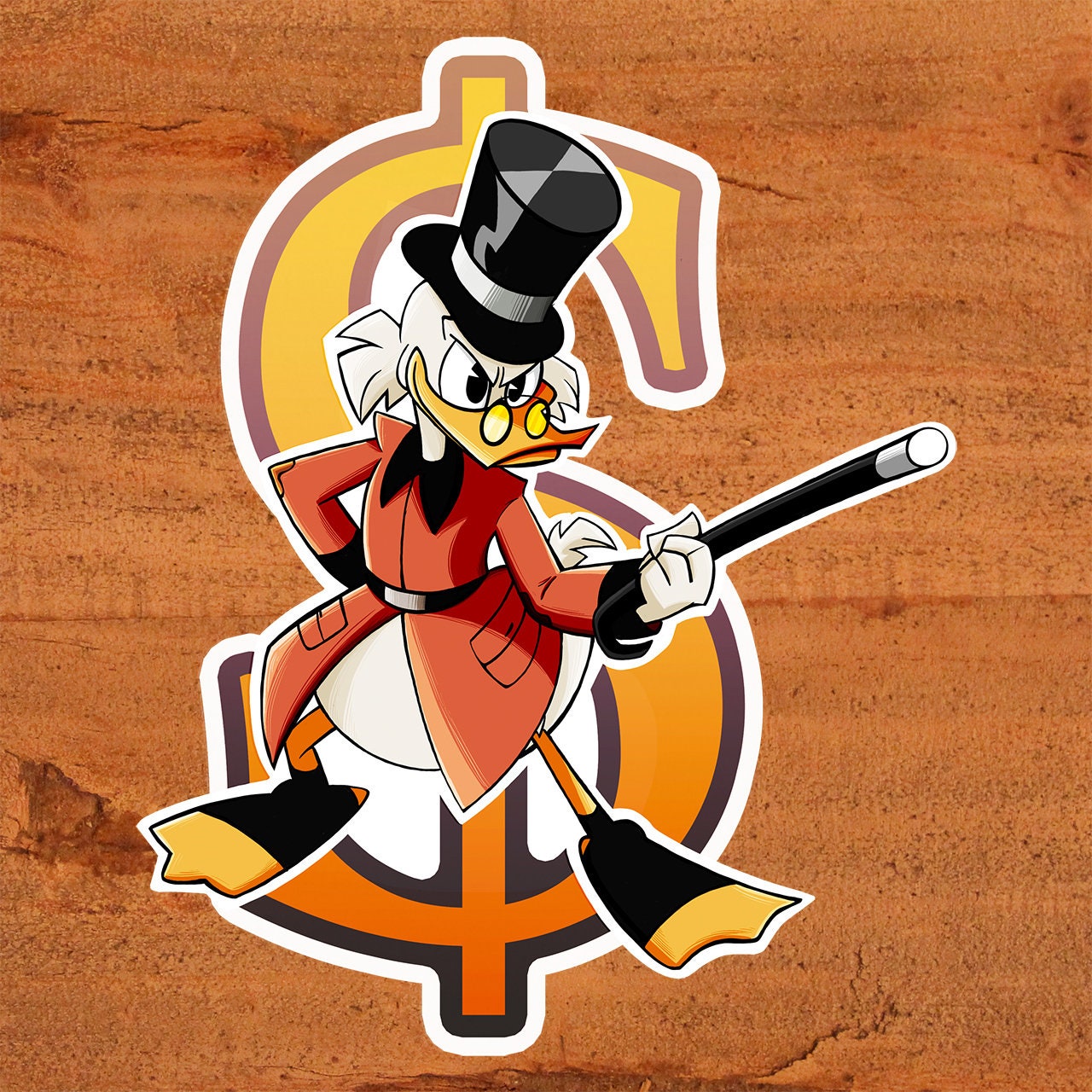 Scrooge Mcduck Sticker on Glossy Vinyl - Ducktales 2017 Dollar Sign ...