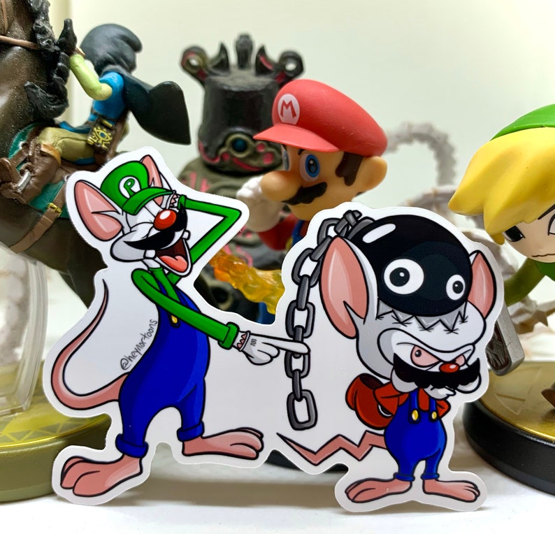 Pinky and the Mario Mario Bros/pinky & the Brain Mash-up - Etsy