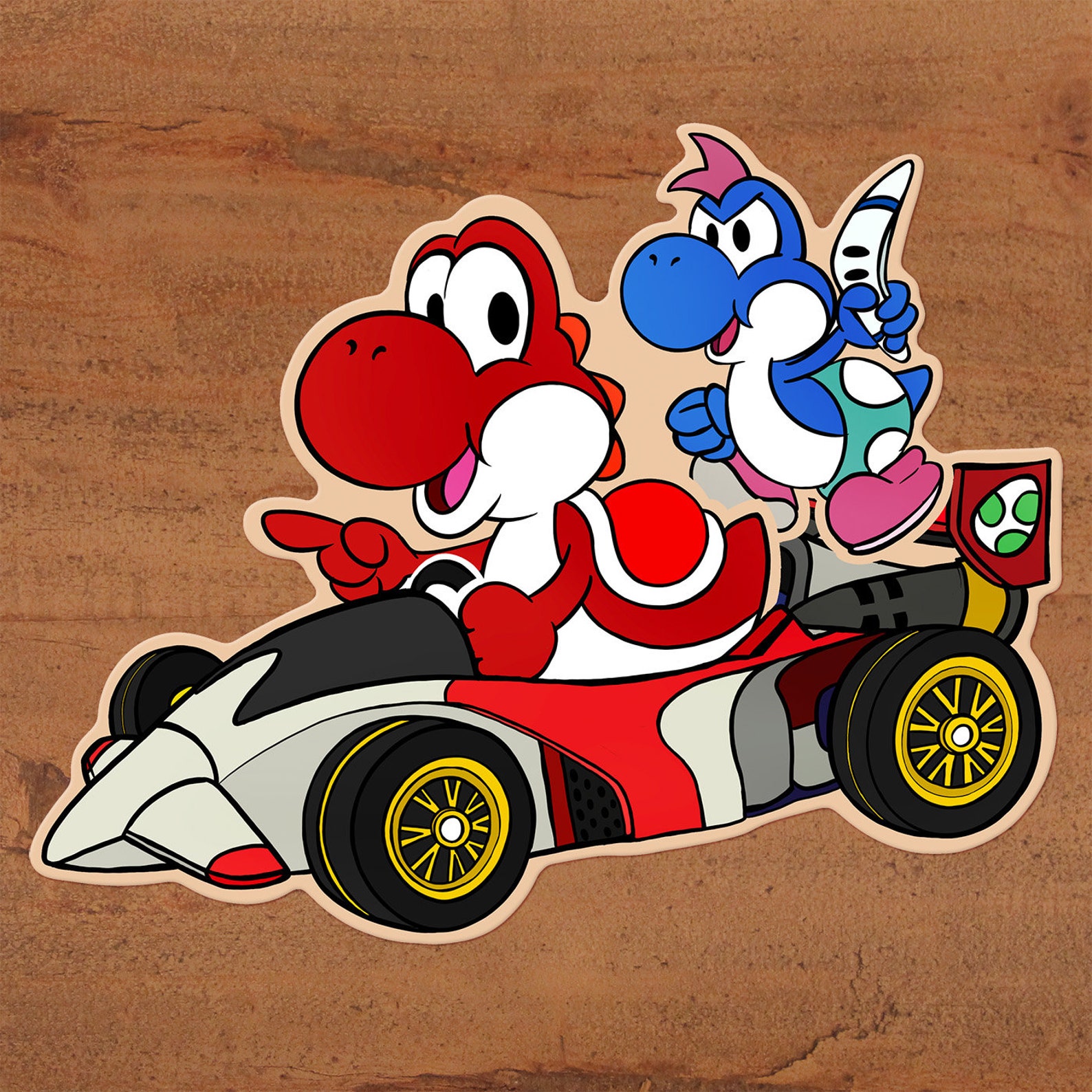Mario Kart Stickers Peach Bowser Yoshi Roy Kamek | Etsy