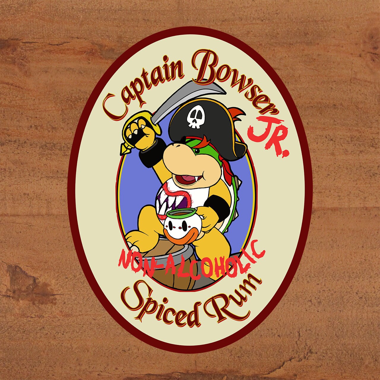 Captain Bowser Jr. Non-Alcoholic Spiced Rum Nintendo Sticker | Etsy