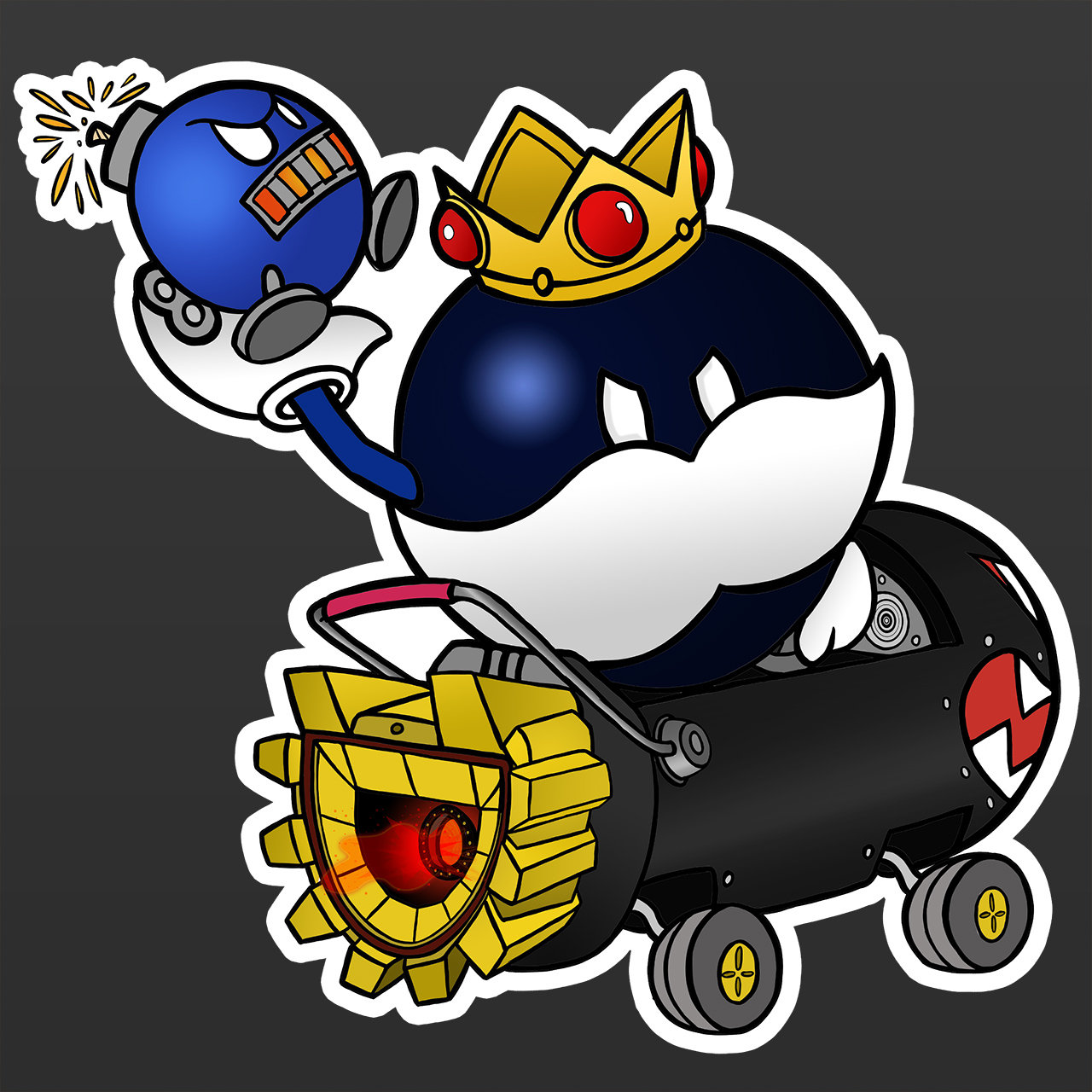 King Bob-omb in Mario Kart Nintendo Glossy Vinyl Sticker - Etsy