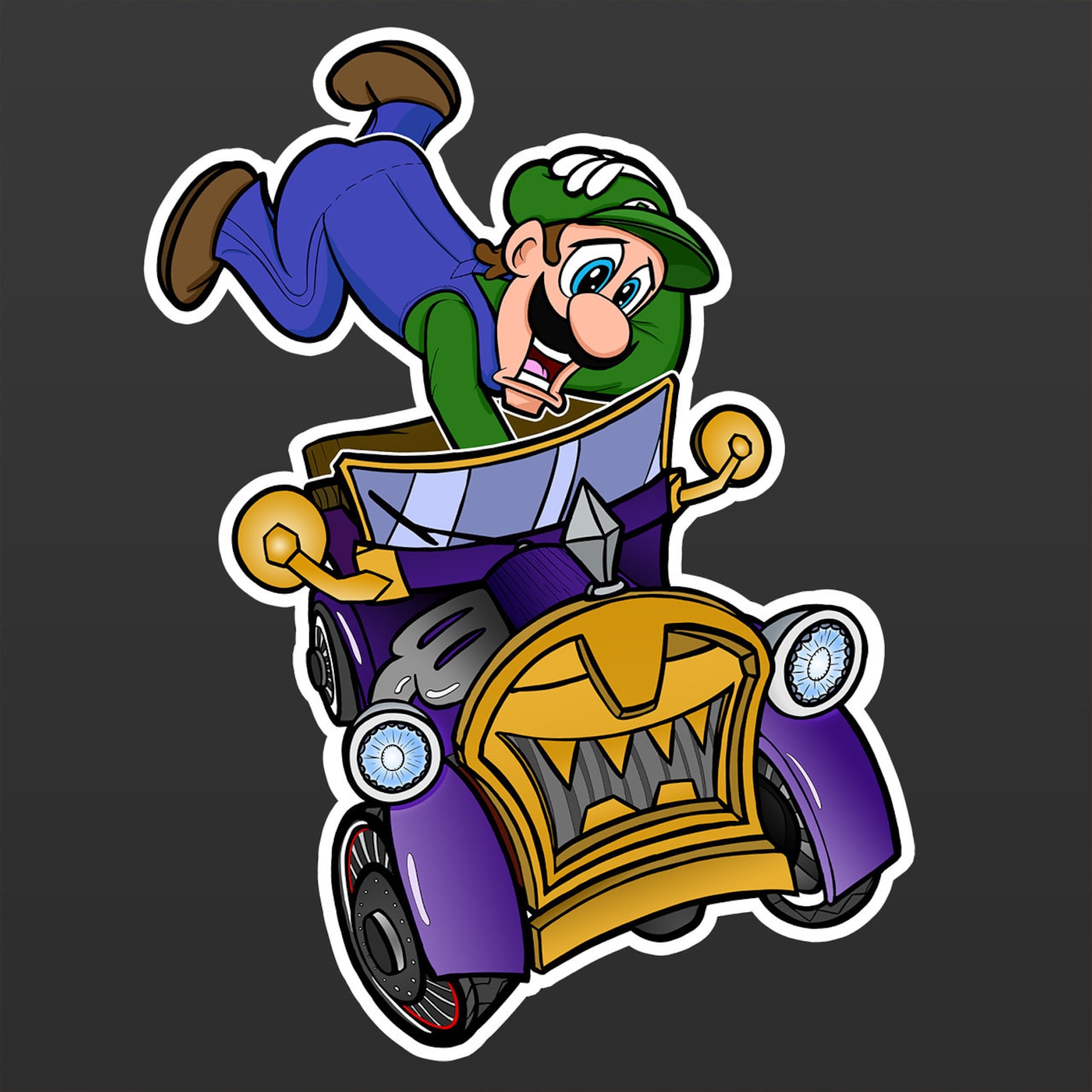 Luigi Driving the Ghost Ride from Mario Kart Nintendo Super | Etsy