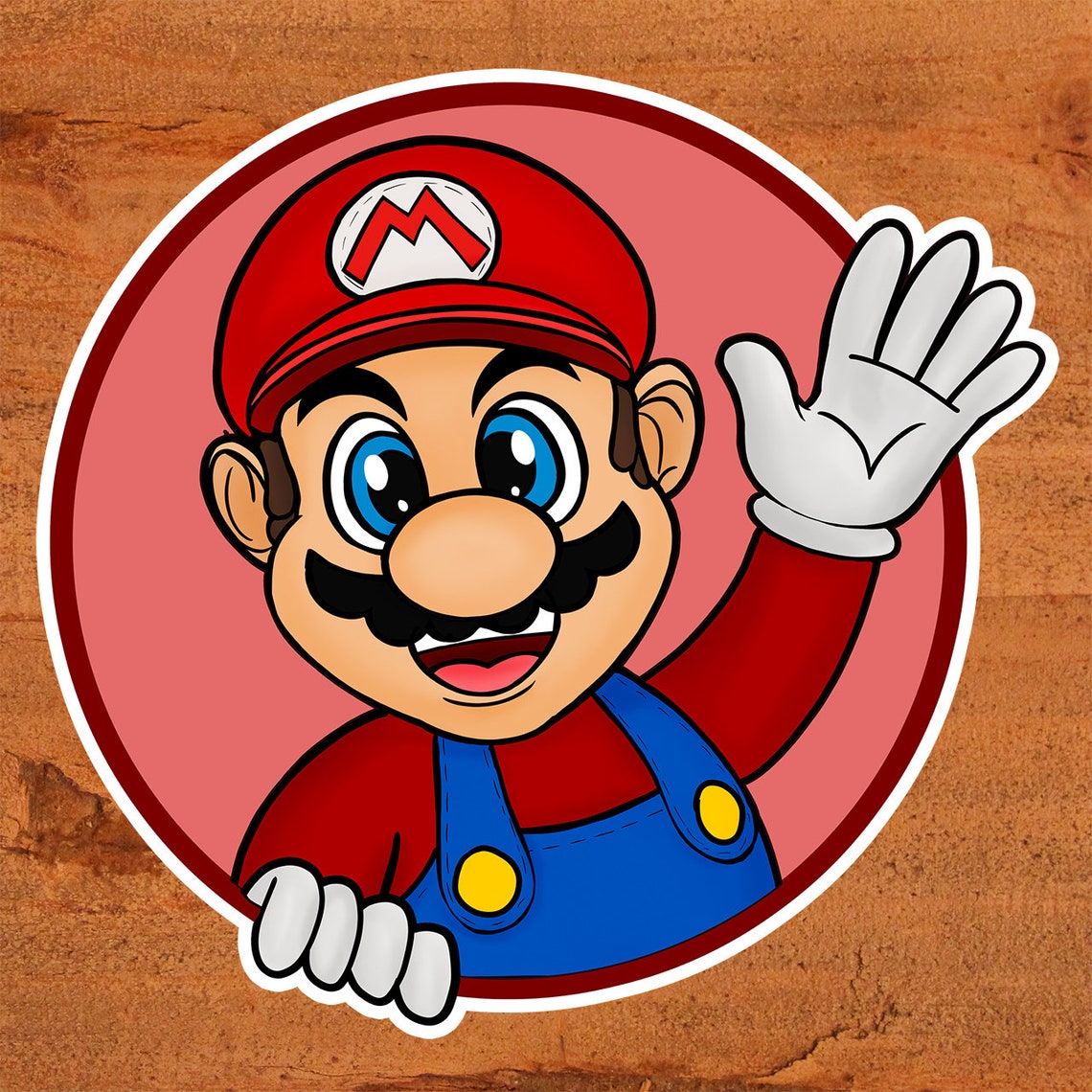 Super Mario Circle Vinyl Sticker Glossy Video Game Decal - Etsy