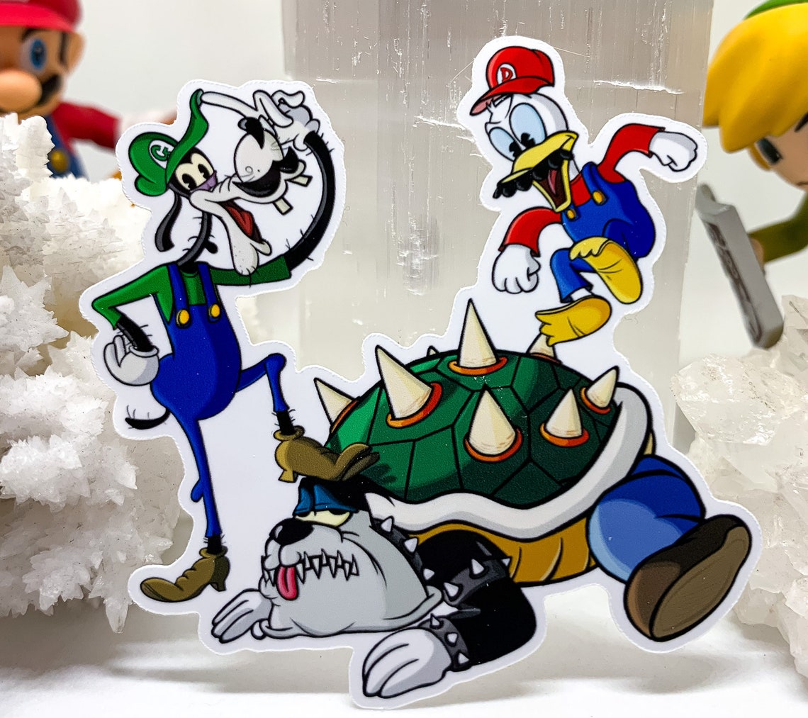 Super...duck Bros Mario Bros and Mickey Mouse Mash-up Sticker | Etsy