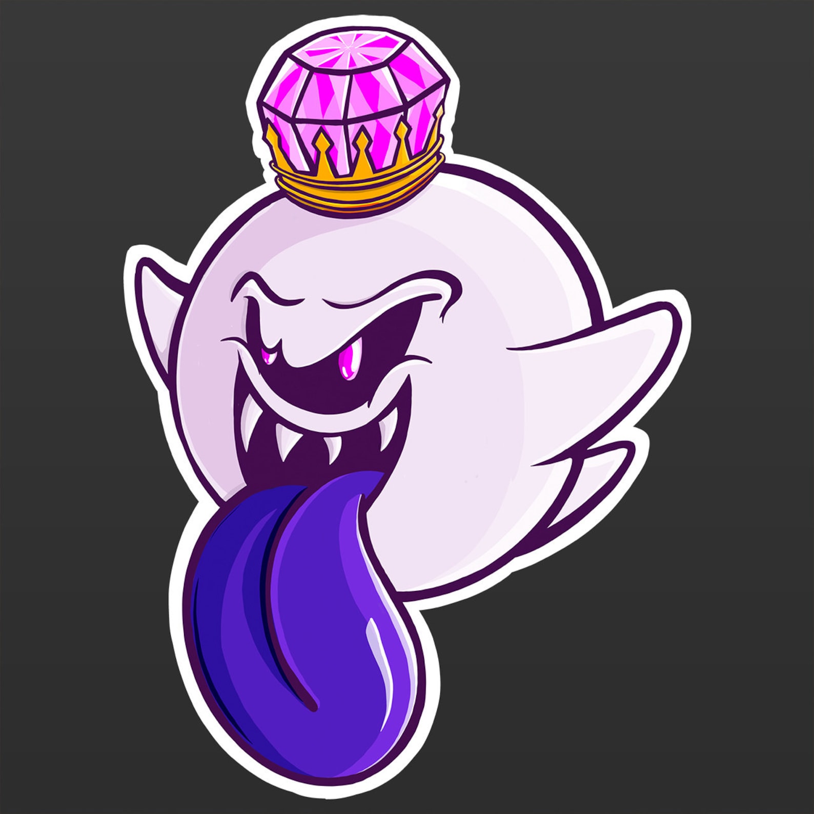 King Boo Luigi's Mansion cartoon Version Nintendo | Etsy