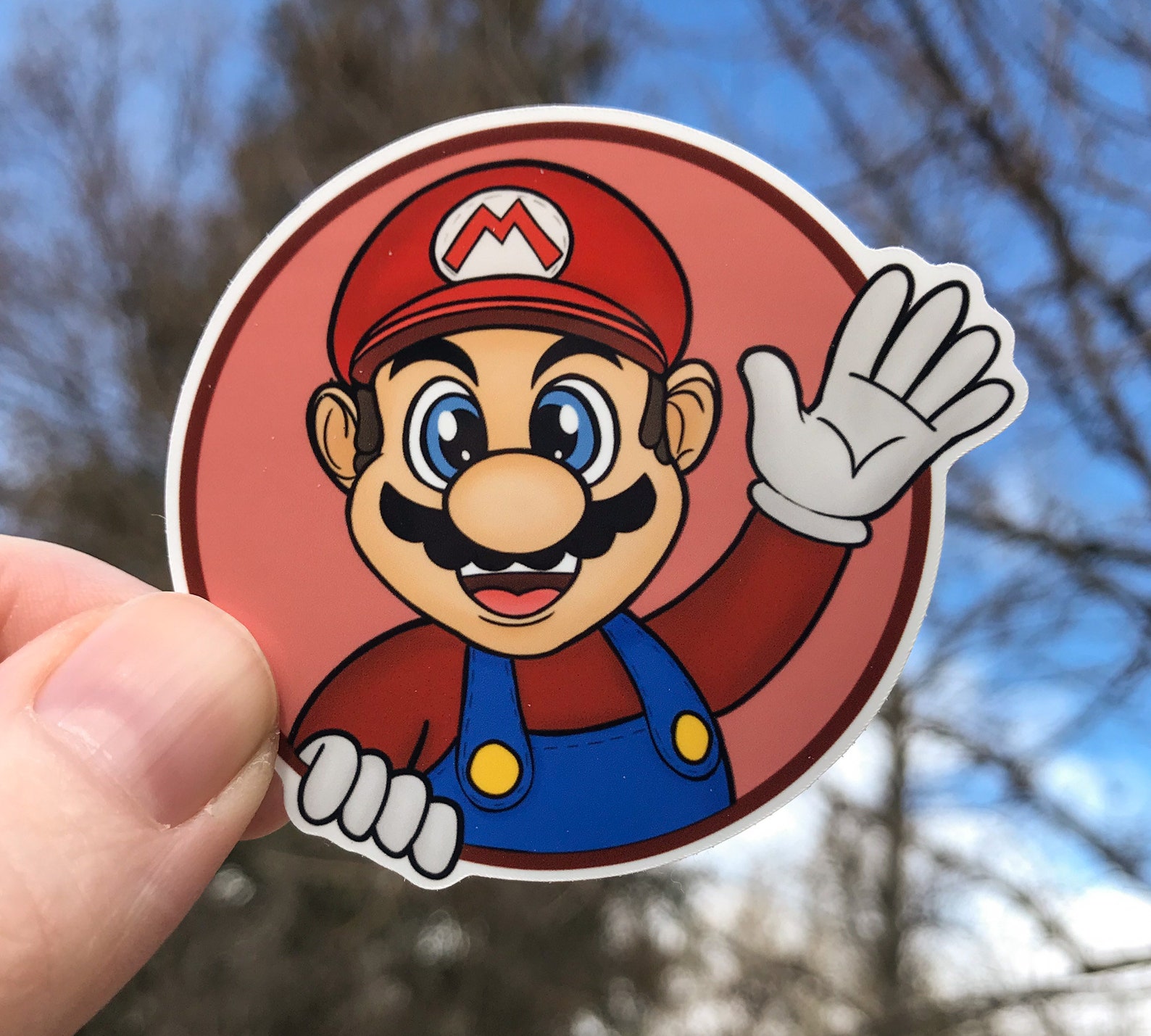 Super Mario Circle Vinyl Sticker Glossy Video Game Decal - Etsy