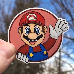 Super Mario Circle Vinyl Sticker Glossy Video Game Decal Custom Hand ...