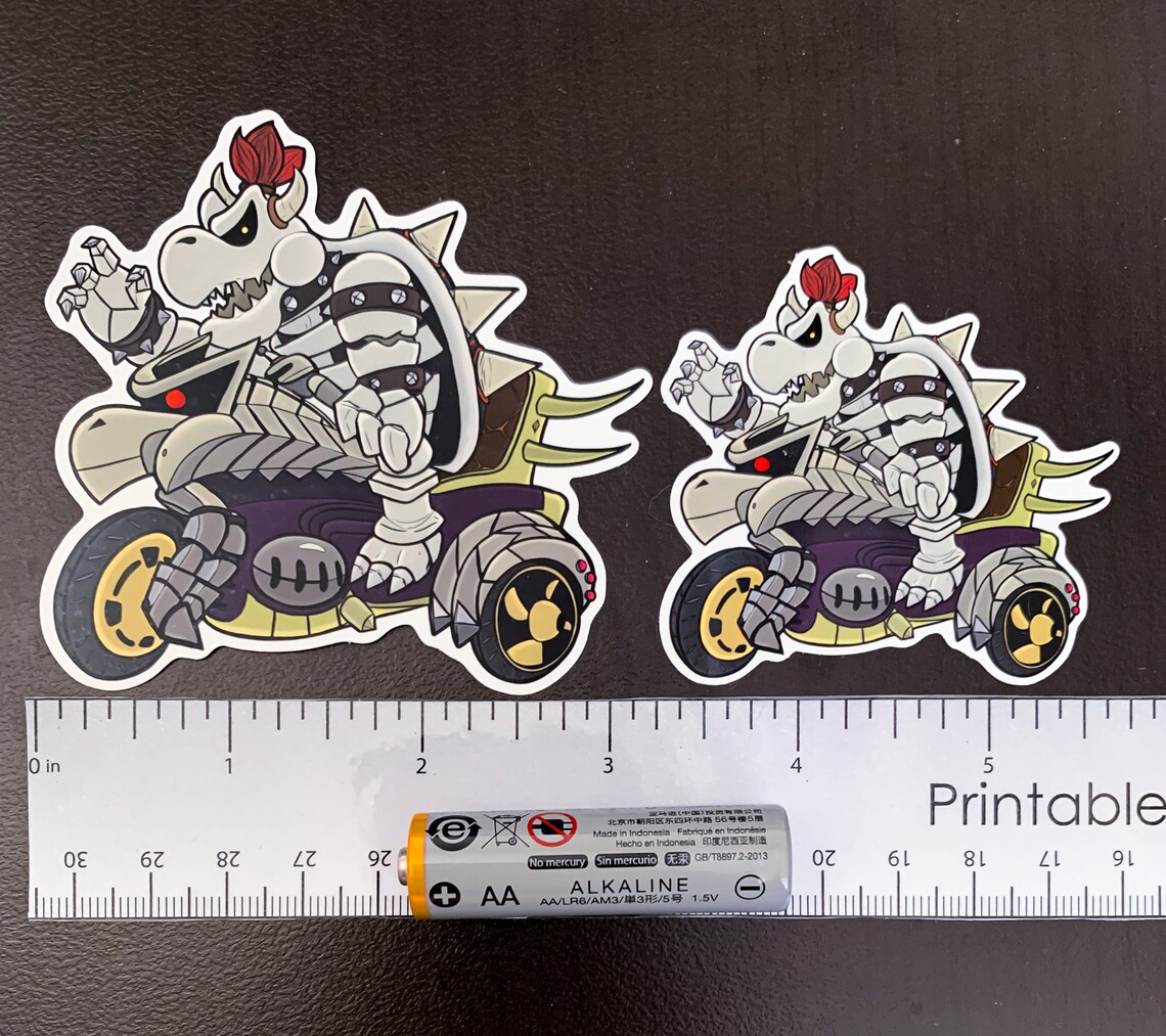 Dry Bowser Mario Kart Glossy Vinyl Sticker the Bone Rattler | Etsy