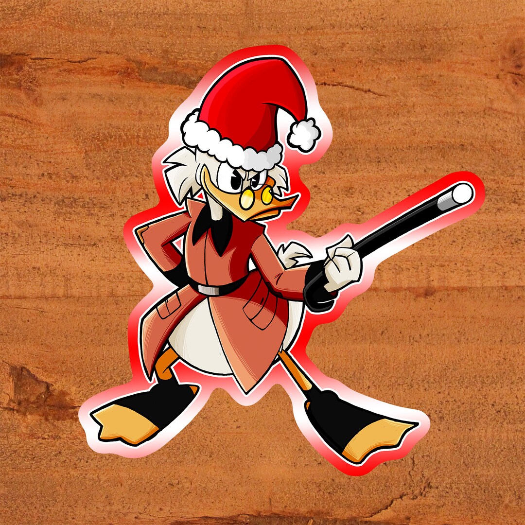 Santa Scrooge Mcduck Christmas Sticker on Glossy Vinyl Ducktales 2017 ...