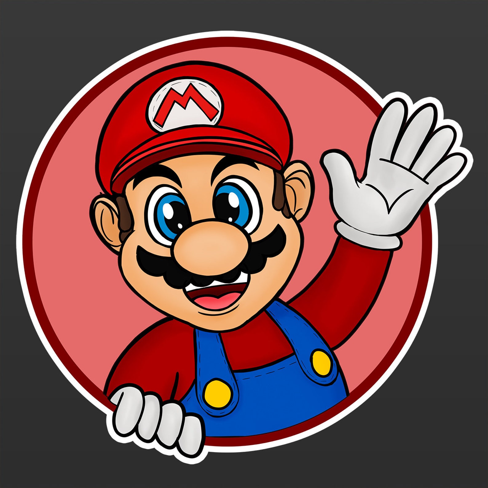 Super Mario Circle Vinyl Sticker Glossy Video Game Decal - Etsy