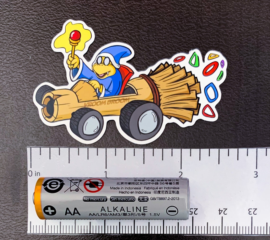 Kamek Driving the Vroom Broom Mario Kart Nintendo Sticker on | Etsy
