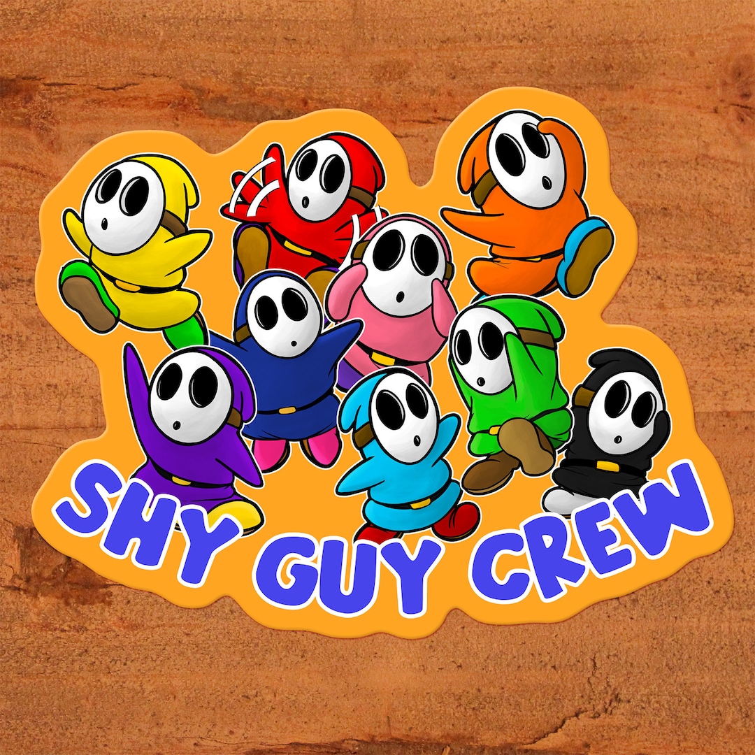 Shyguy "shy Guy Crew" Glossy Vinyl Nintendo Video Game Sticker - Two ...