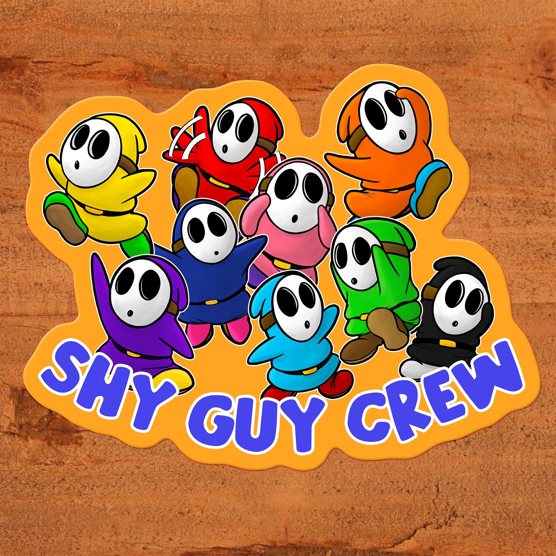 Shyguy "shy Guy Crew" Glossy Vinyl Nintendo Video Game Sticker - Two ...