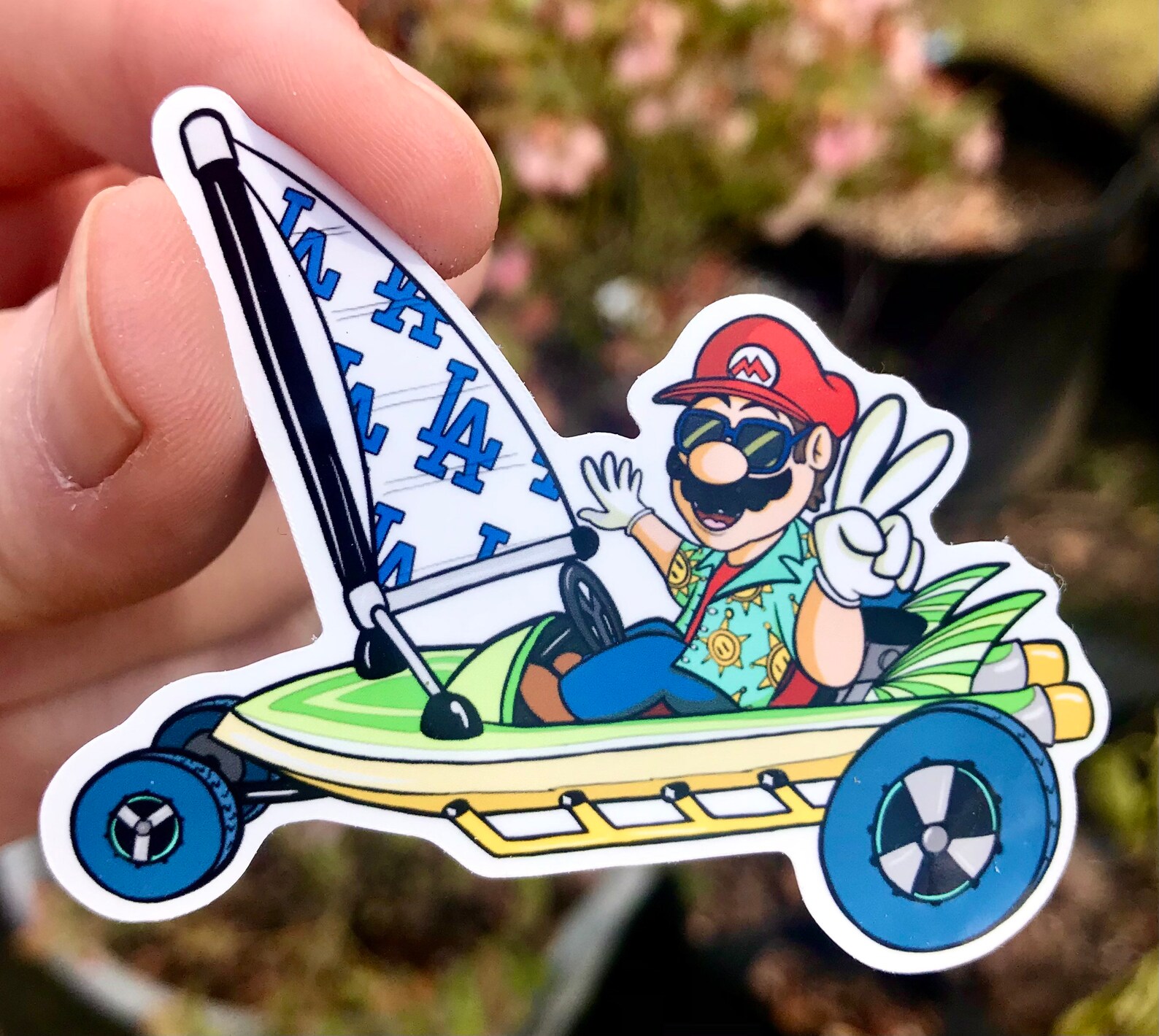 Super Mario Driving the Surf Sailer From Mario Kart Tour Los - Etsy