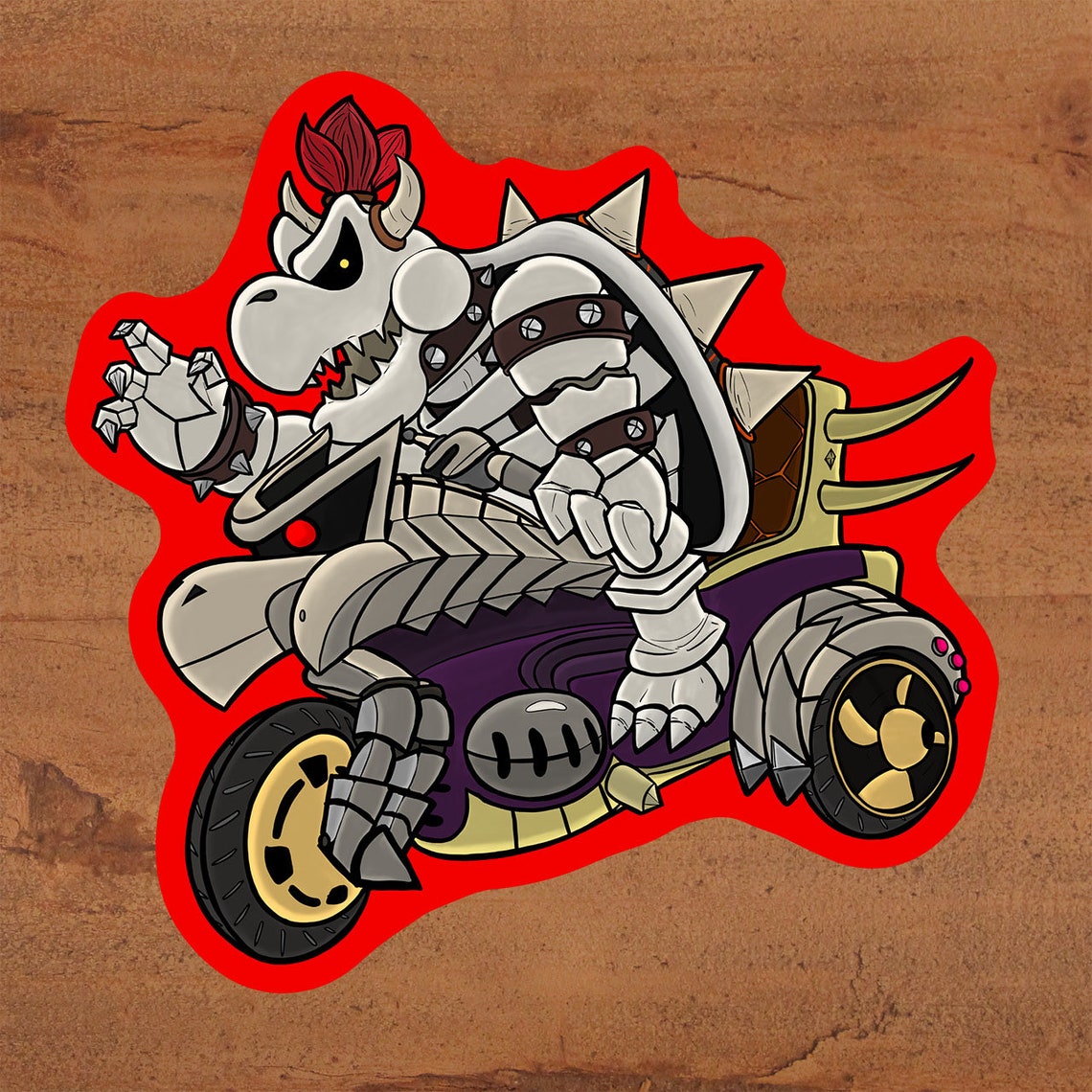 Dry Bowser Mario Kart Glossy Vinyl Sticker the Bone Rattler | Etsy