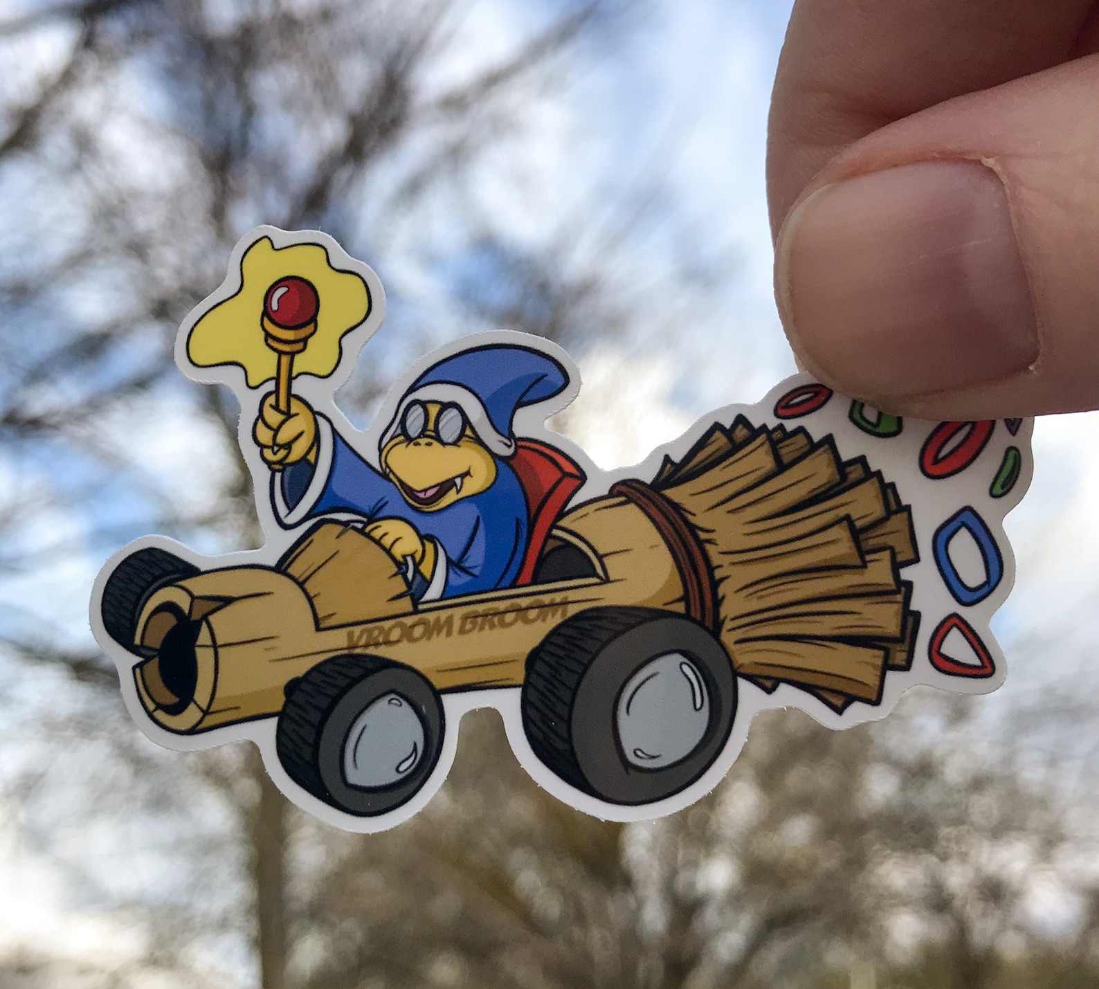 Kamek Driving the Vroom Broom Mario Kart Nintendo Sticker on - Etsy