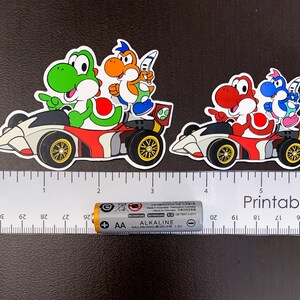 Paper Mario-style Yoshi Kart Sticker 3 Different Color Choices Nintendo ...