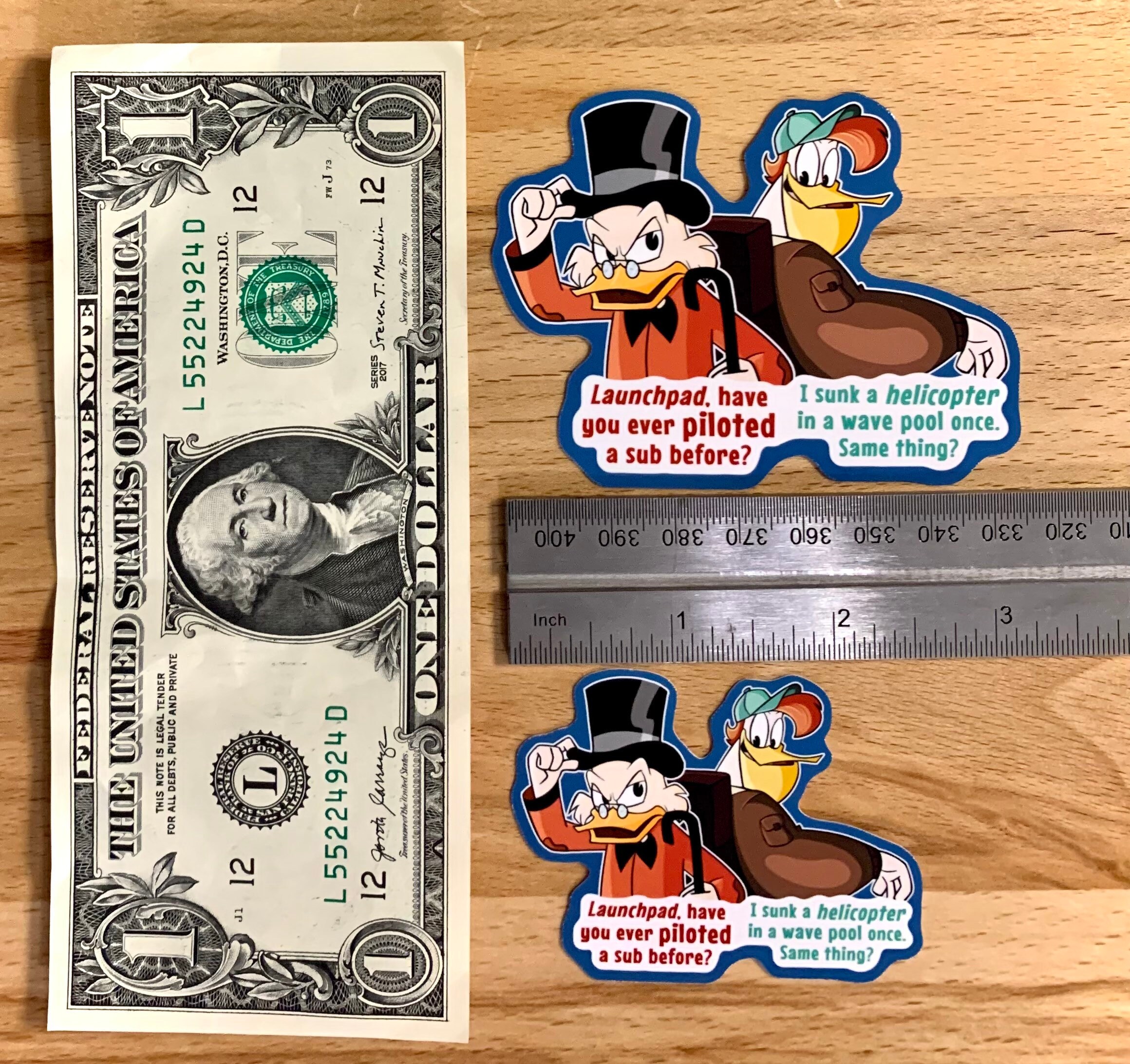 Scrooge Mcduck & Launchpad Mcquack Ducktales Sticker on Glossy Vinyl ...