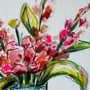 Number 25, miley is an Original Acrylic Floral Painting on Paper. 5 In ...