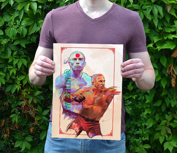 Art Print, UFC GSP, Digital Portrait Print, Wall Art, Poster, A4, A3 ...
