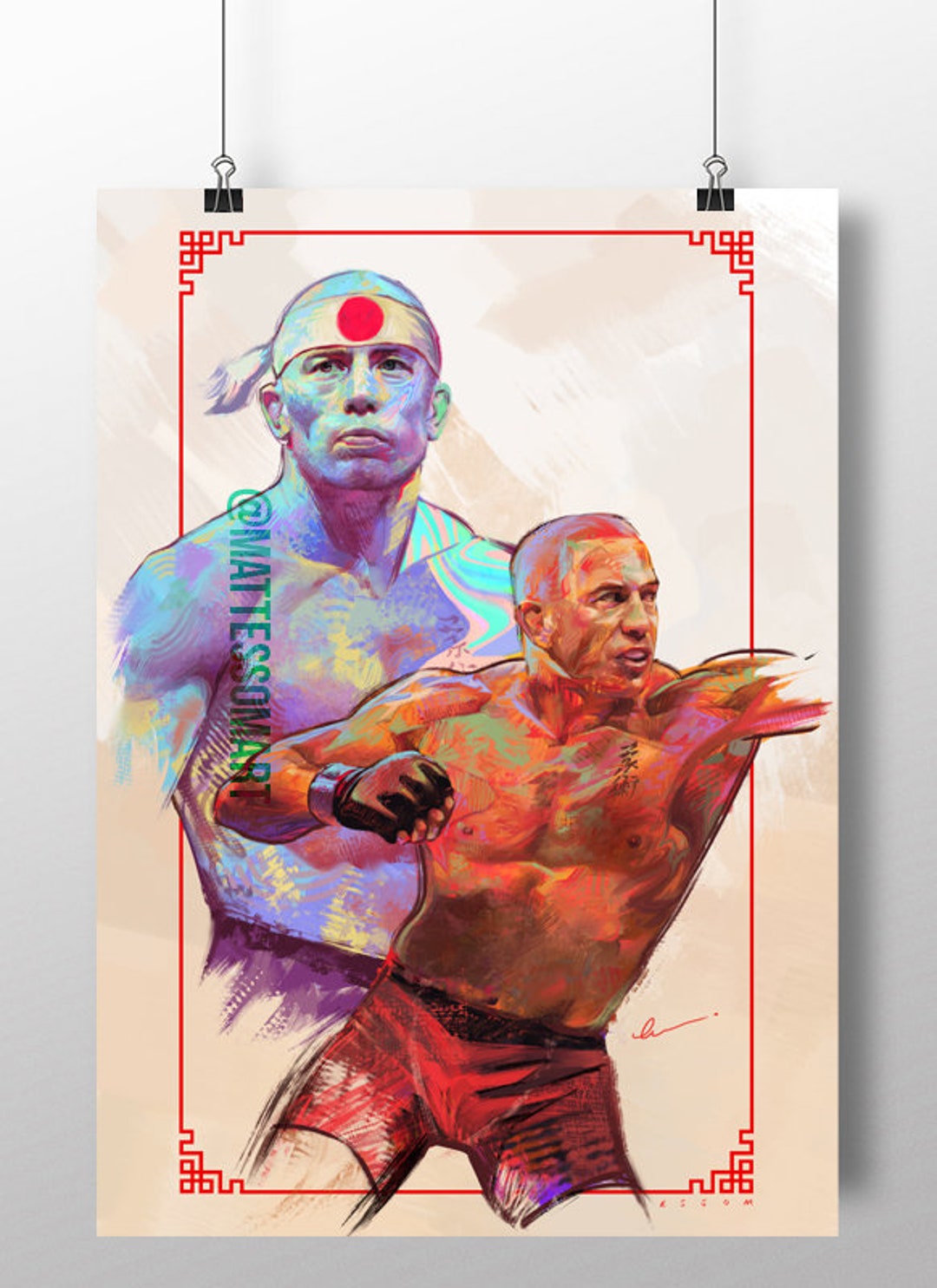 Art Print, UFC GSP, Digital Portrait Print, Wall Art, Poster, A4, A3 ...