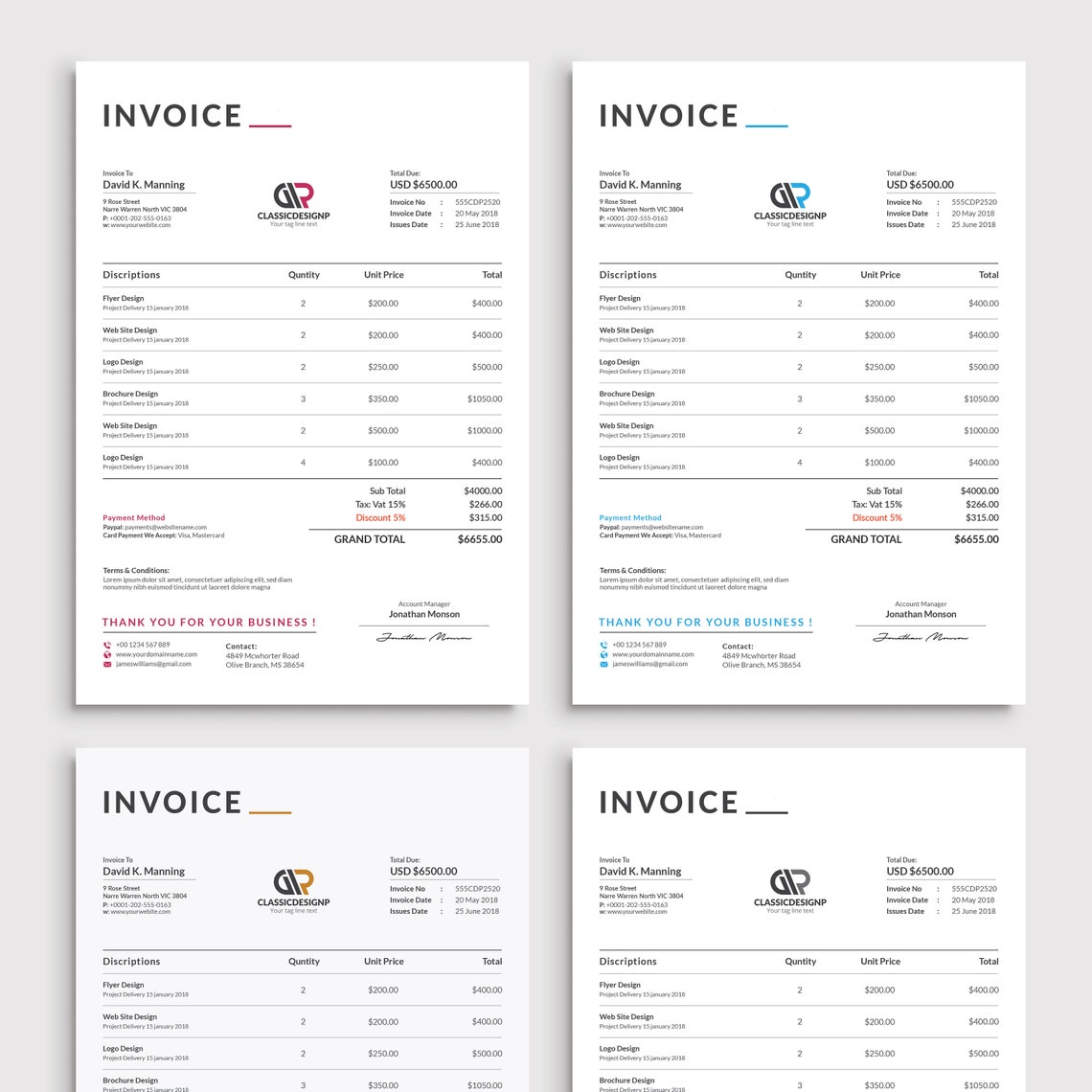 Printable Invoice Estimate Template, Editable Template, Invoice ...
