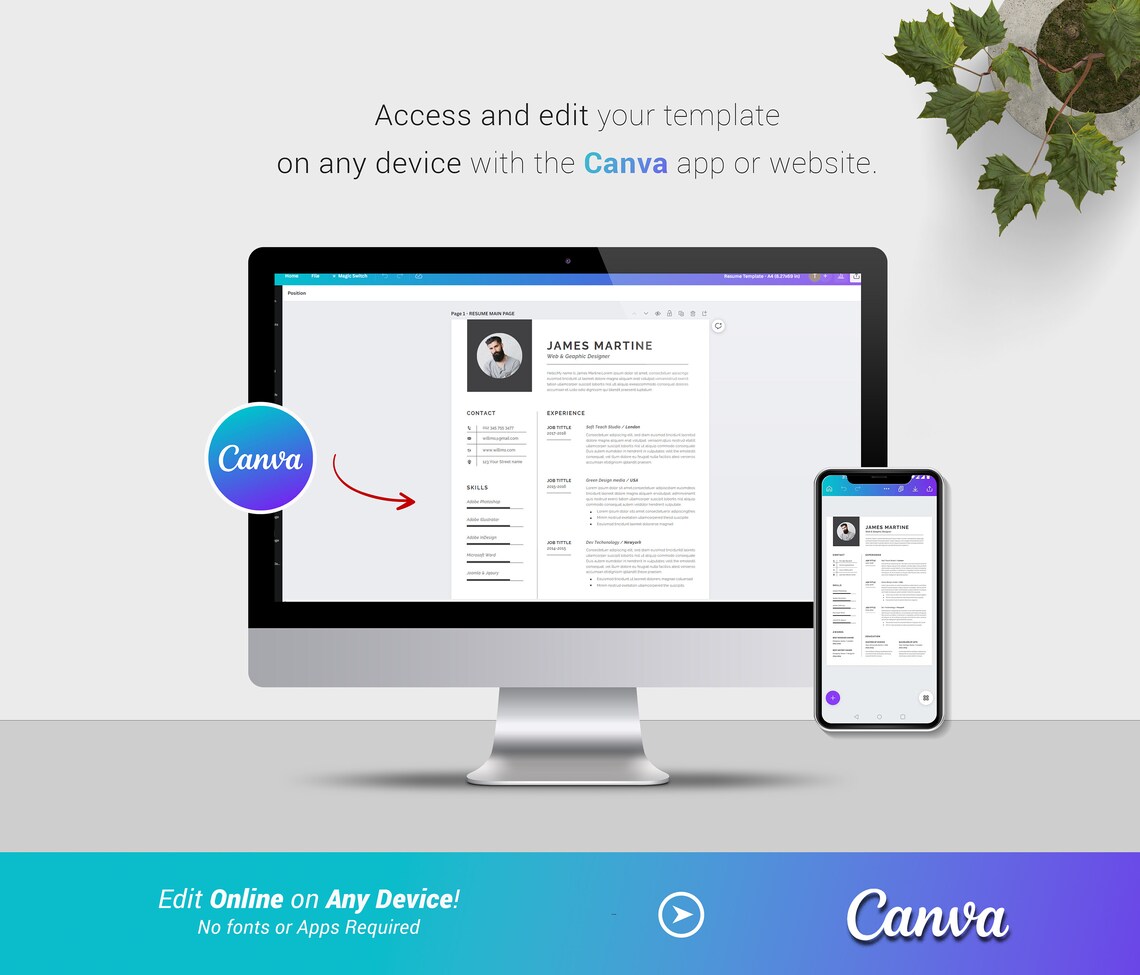 Ats-friendly Resume Template for Word and Canva Cover Letter and ...