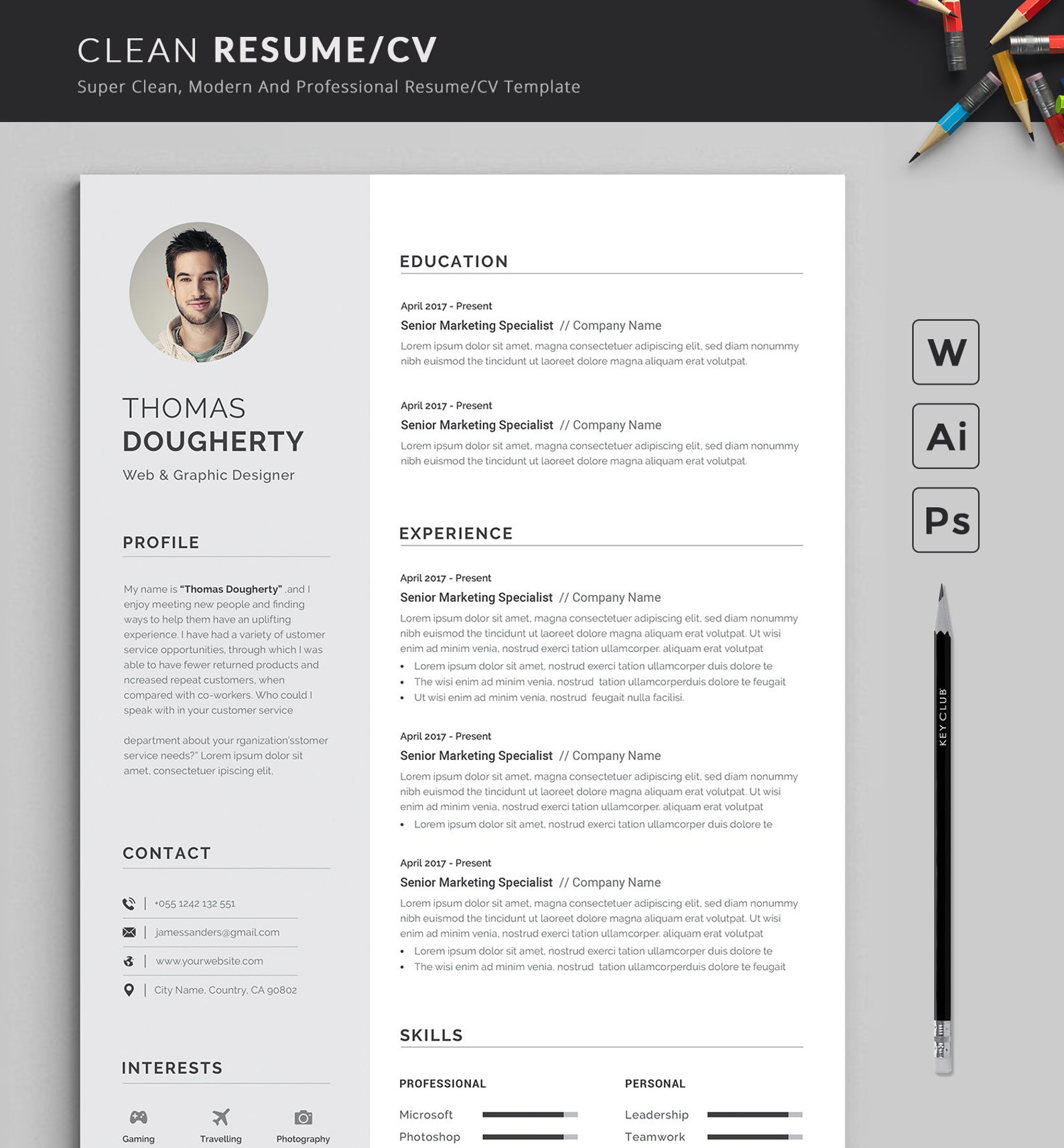 Resume Template Modern & Professional Resume Template for - Etsy