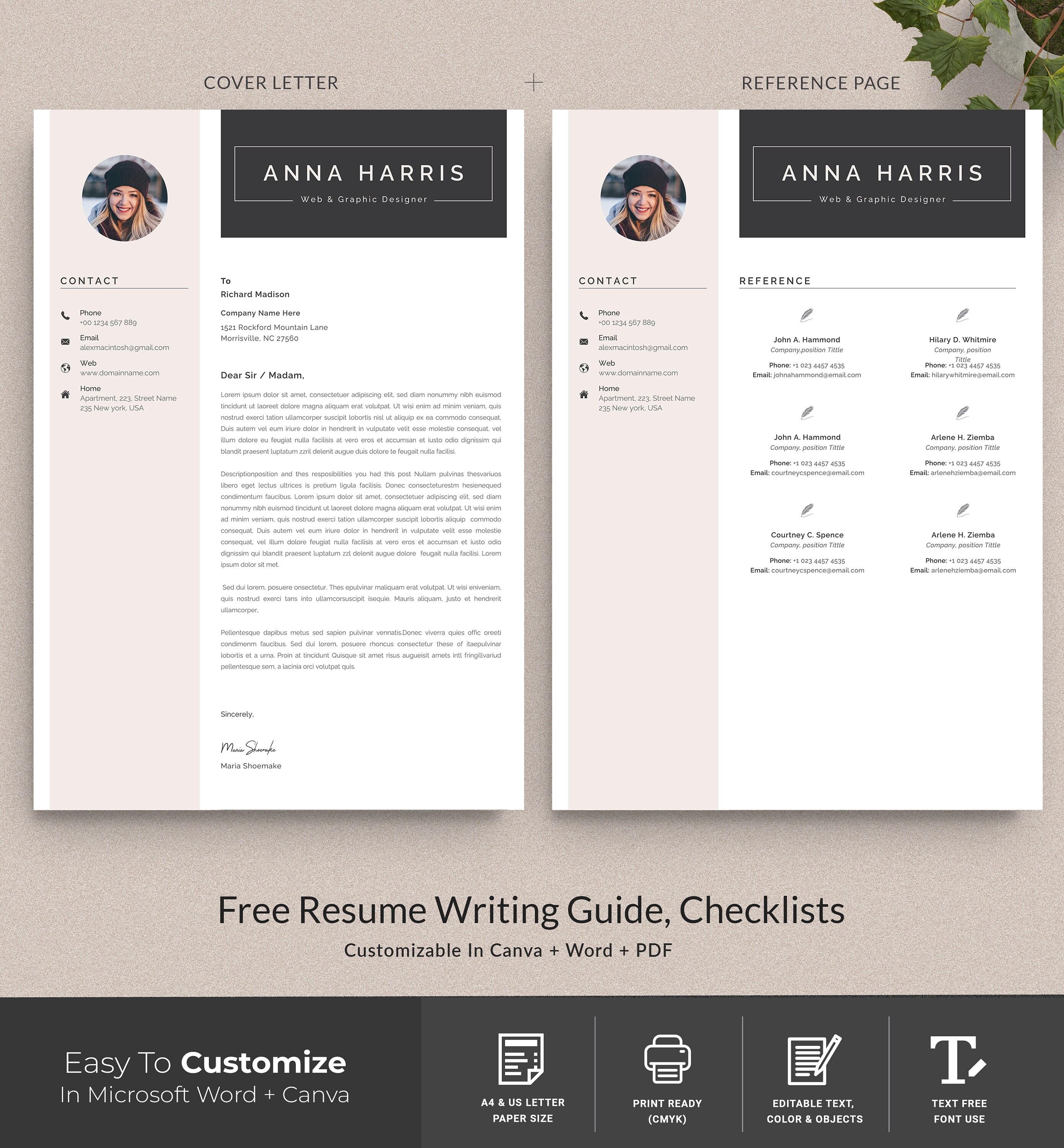 Modern and Pro Resume Template Fully Customizable in Word & - Etsy