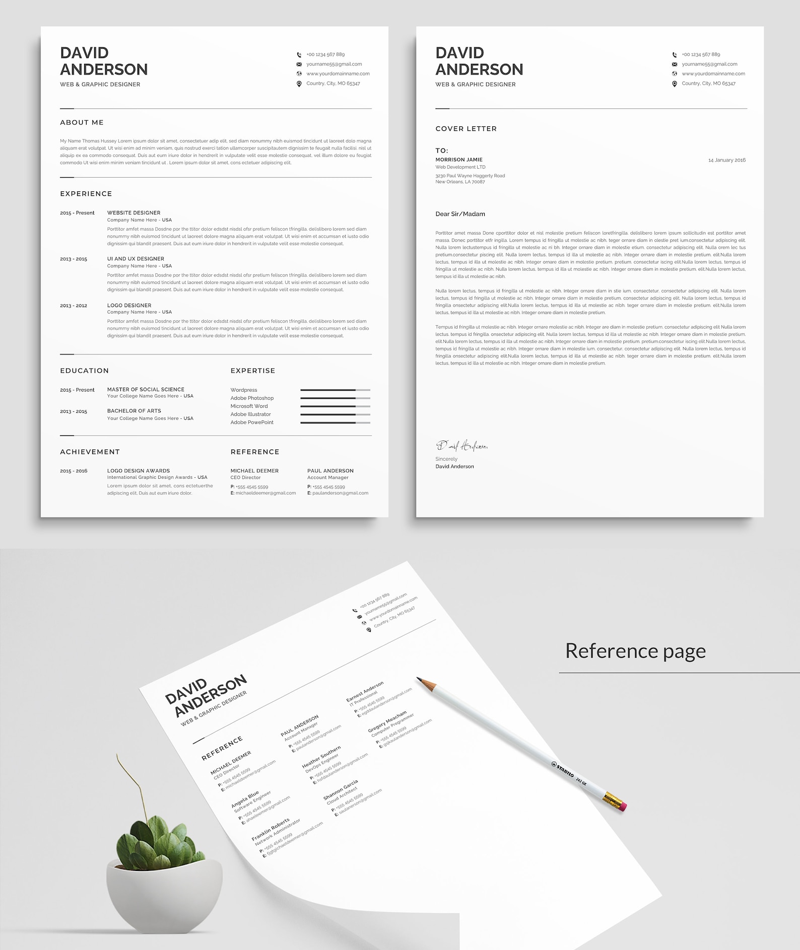 Minimal Resume CV Template With Cover Letter Fully Customizable In Word minimal-resume-cv-template-with-cover-letter-fully-customizable-in-word