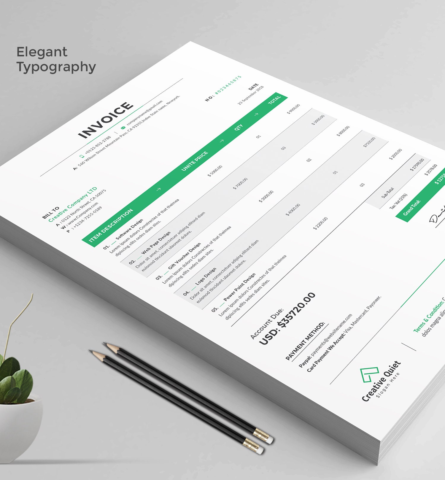 Printable Invoice Estimate template Editable Template | Etsy