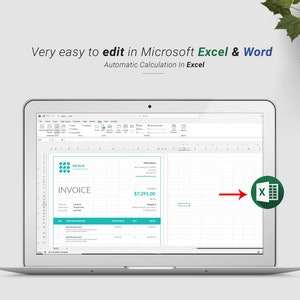 Invoice Template Invoice Design MS Excel Auto Calculation - Etsy