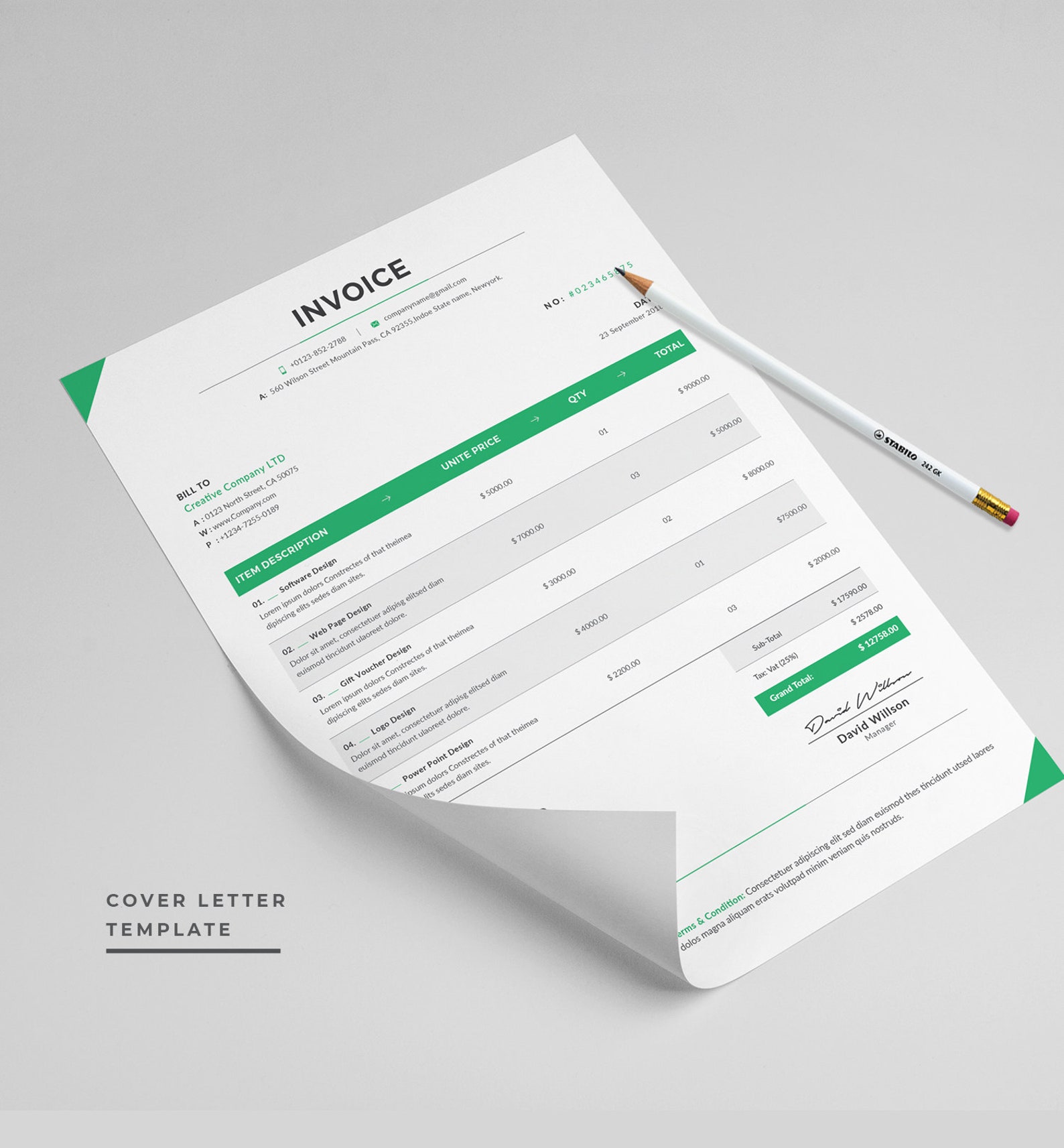 Printable Invoice Estimate Template Editable Template - Etsy