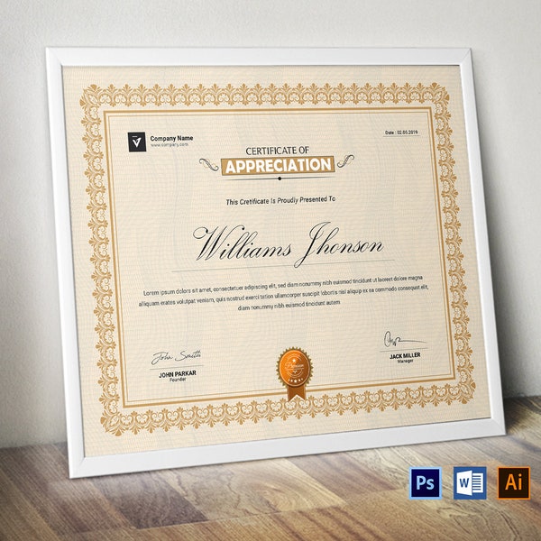 Certificate of Achievement Photoshop Template - Etsy