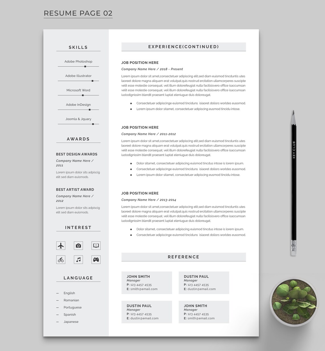 Resume CV Template Customizable in Word & Canva Edit Anywhere on Any ...