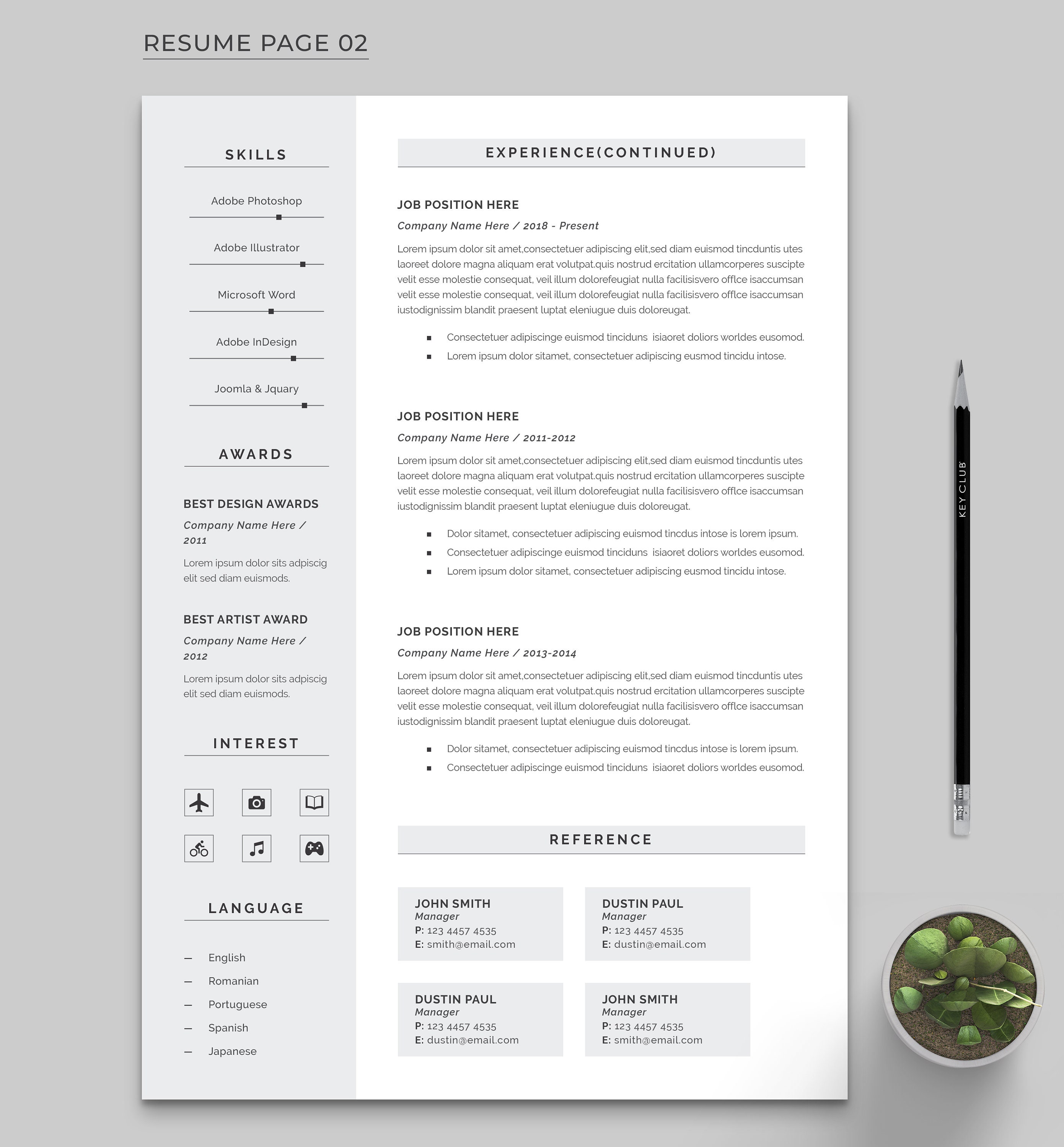 Resume CV Template Customizable in Word & Canva Edit Anywhere on Any ...
