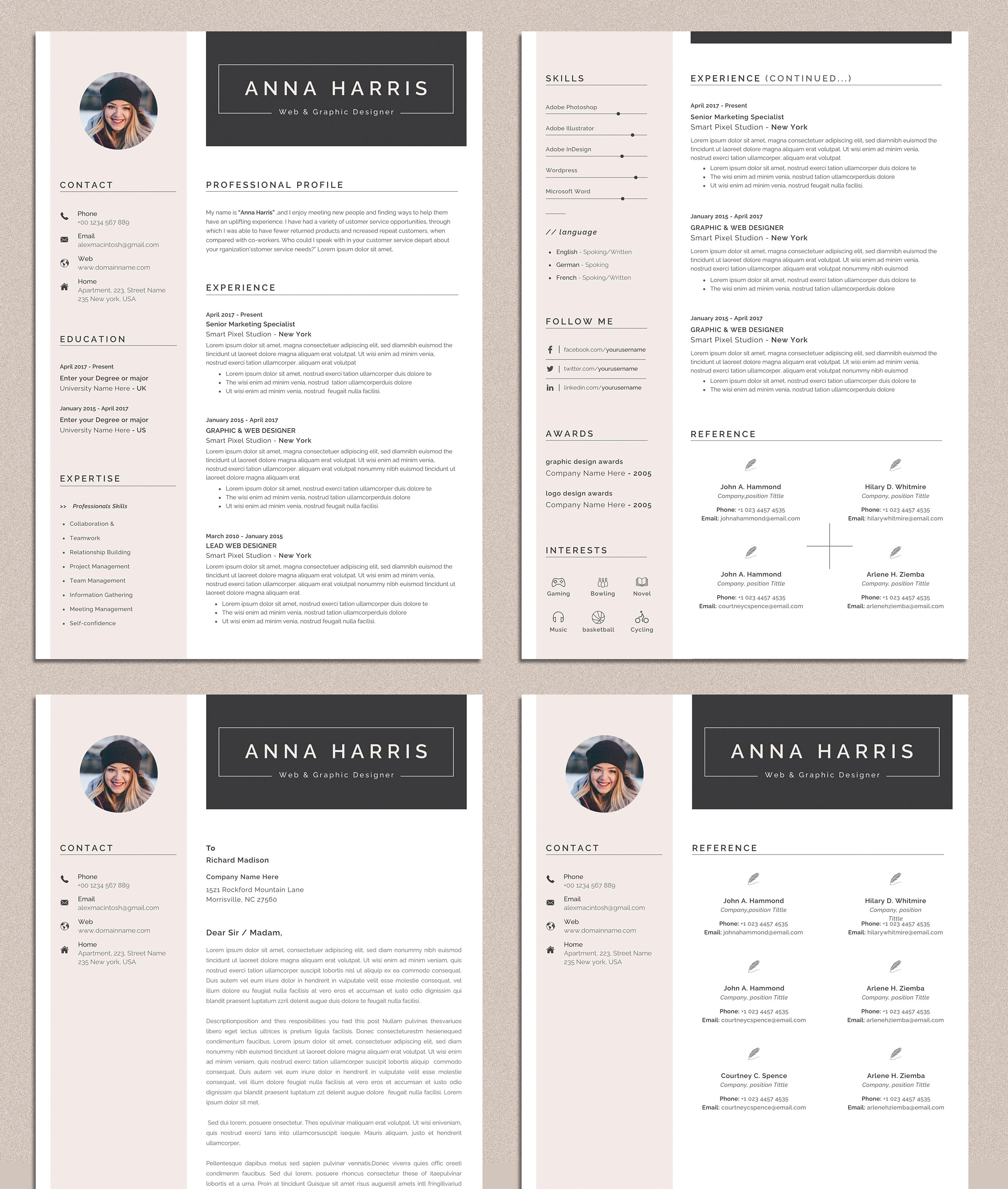 Modern and Pro Resume Template Fully Customizable in Word & - Etsy