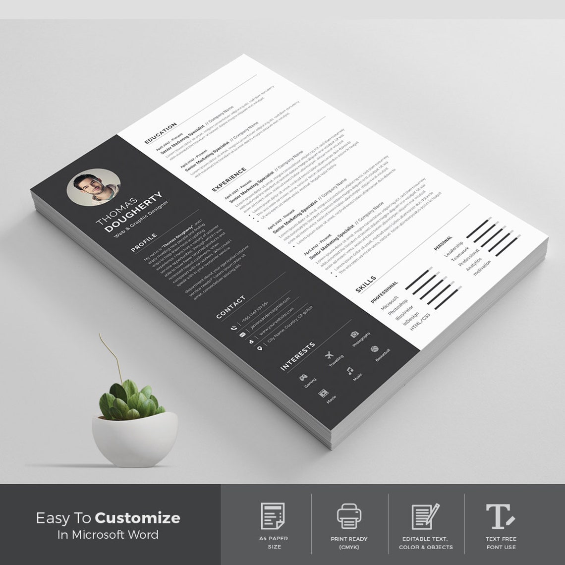 Resume Template Modern & Professional Resume Template for - Etsy