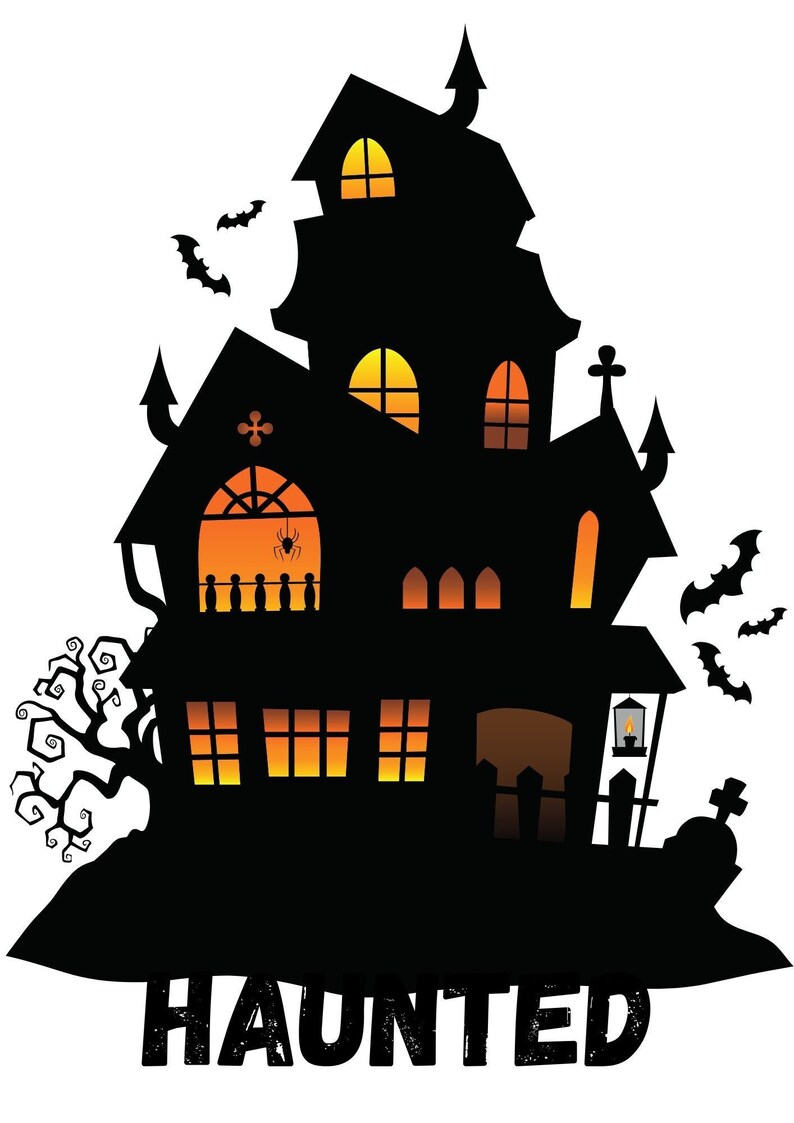 Halloween Decorations HAUNTED HOUSE Easy DIY Printable - Make Your Own ...