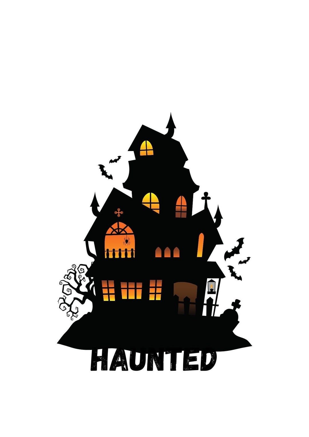Halloween Decorations HAUNTED HOUSE Easy DIY Printable - Make Your Own ...